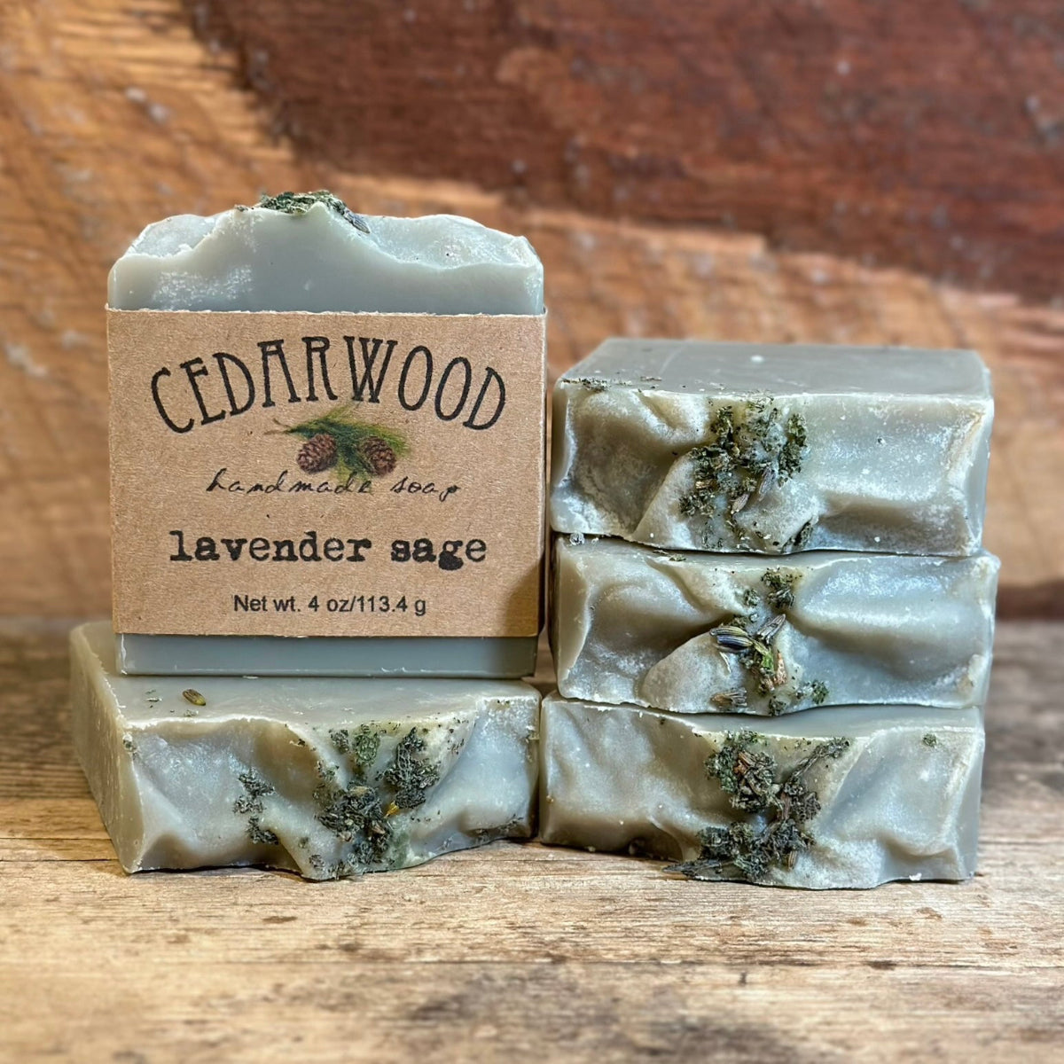 Lavender Sage handmade soap bar– Cedarwood Soap